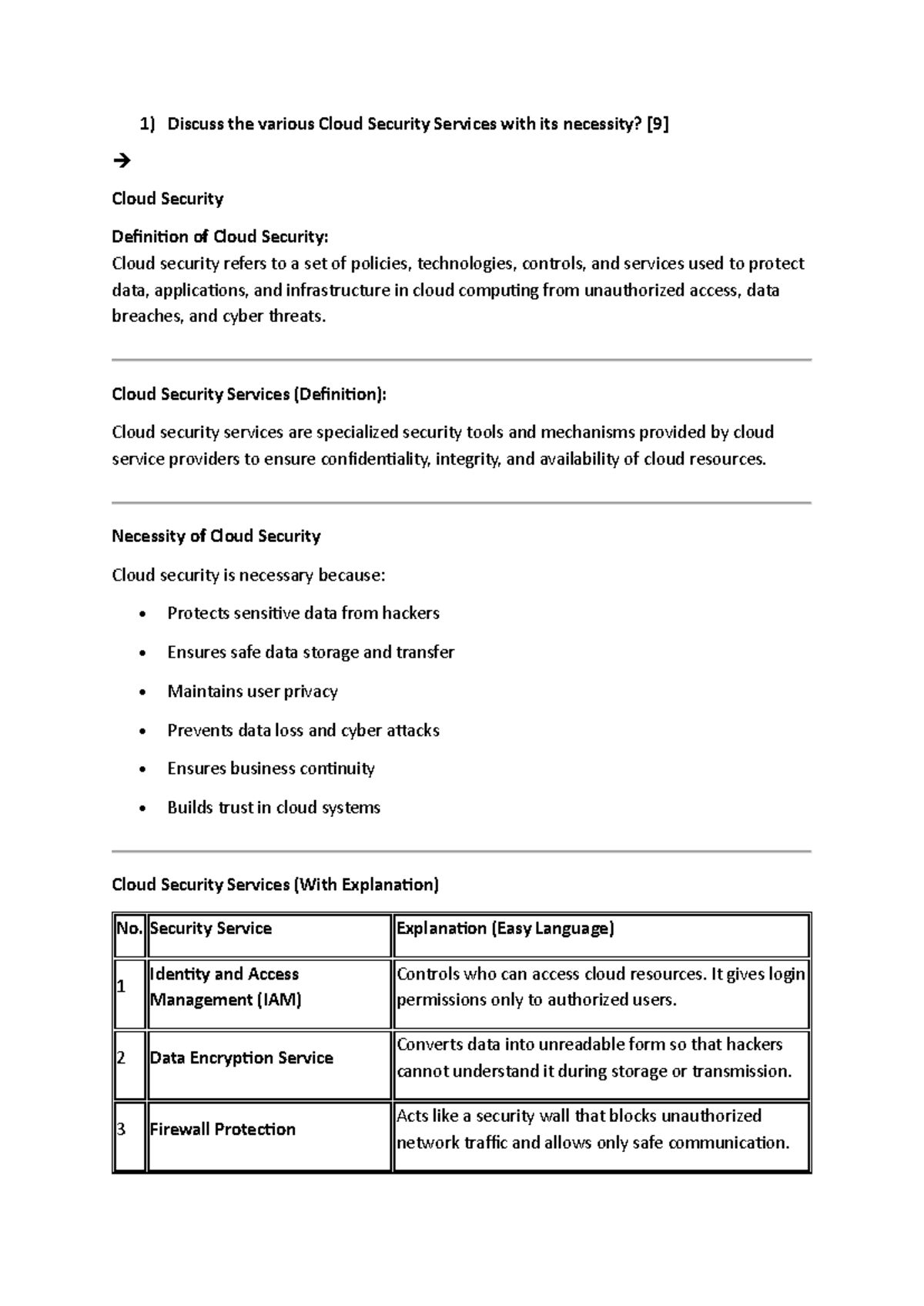 Cc Unit 5 - Cloud Security Services and Risk Management Notes - Studocu