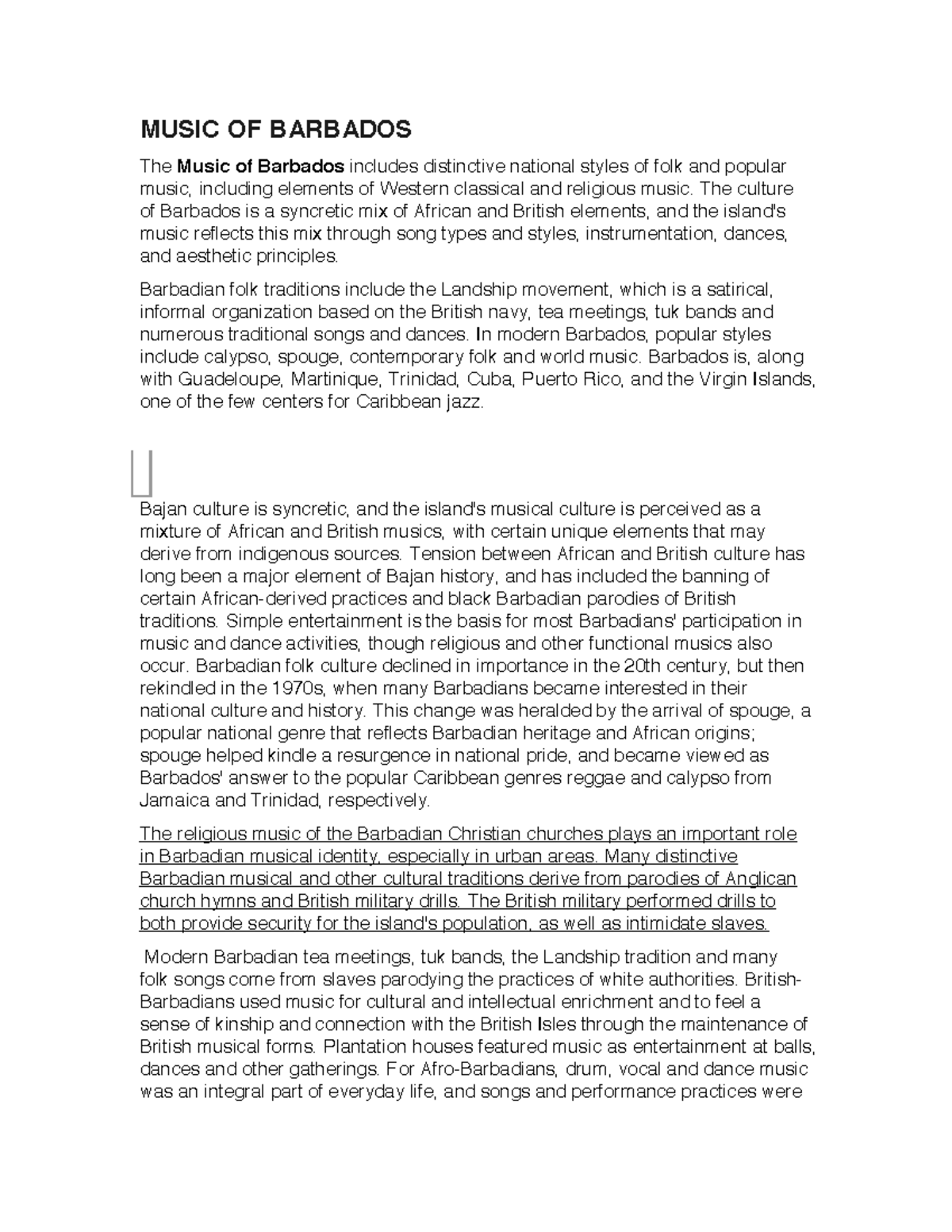 Barbados Music: Historical Roots, Styles & Cultural Impact Analysis ...