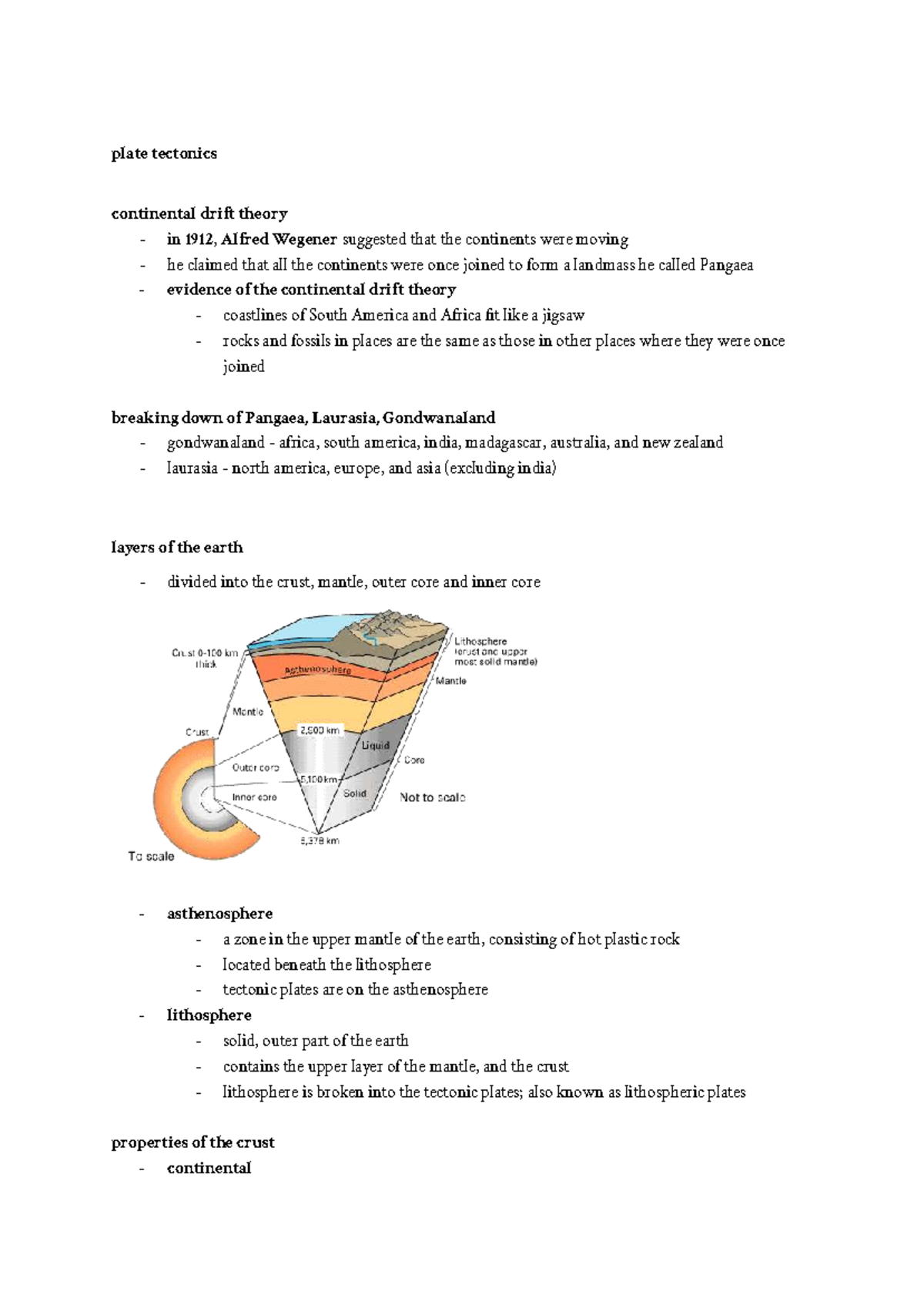 Plate Tectonics: Continental Drift Theory and Seafloor Spreading - Studocu