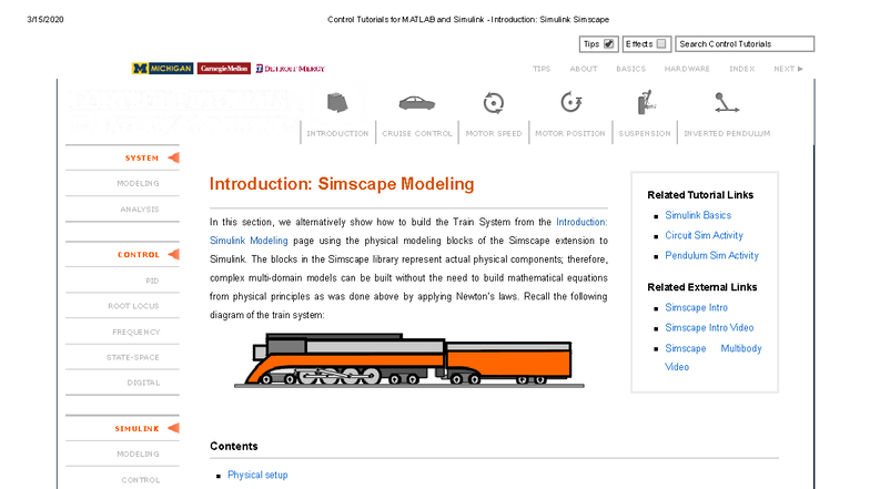 Control Tutorials for MATLAB and Simulink: Intro to Simscape - Studocu