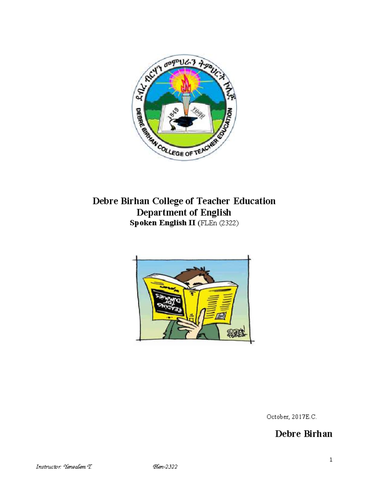 Spoken English II (FLEn 2322) - Course Overview and Key Concepts - Studocu