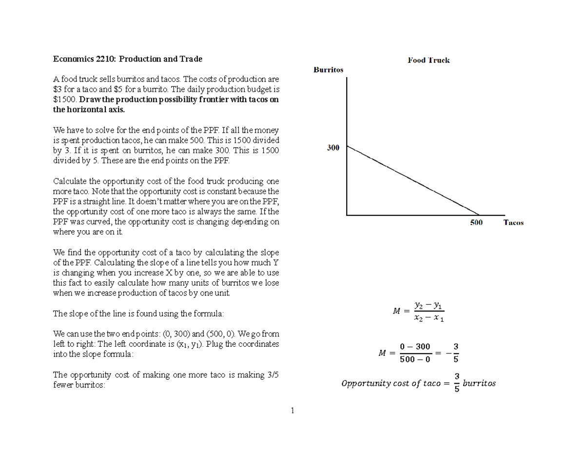 Economics 2210: PPF Analysis of Tacos and Burritos Production - Studocu