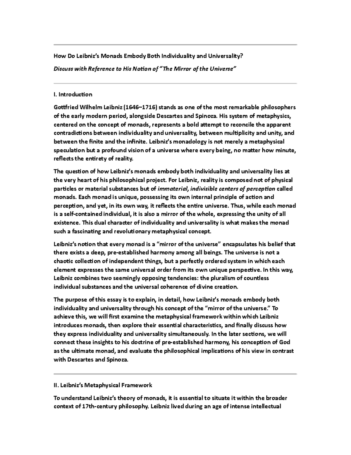 Monads: Individuality and Universality in Leibniz's Philosophy (WPDC ...