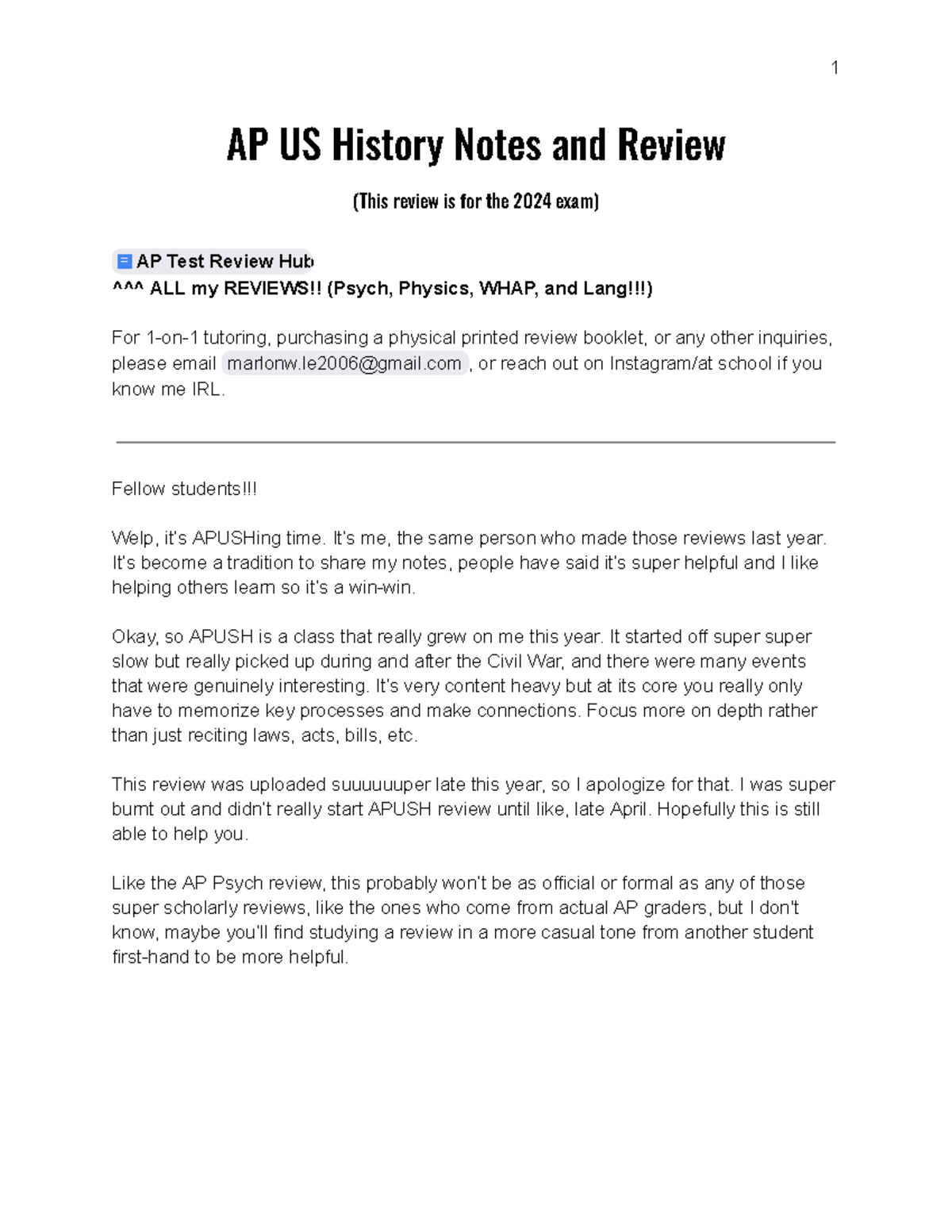 AP US History (APUSH) 2024 Exam Notes & Study Guide - Studocu