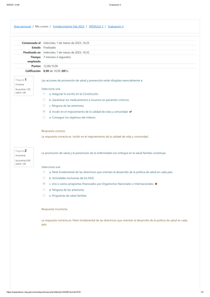Examen final Revisión del intento Campus PAHO 1 - JT Brote de sarampión en la era de ...