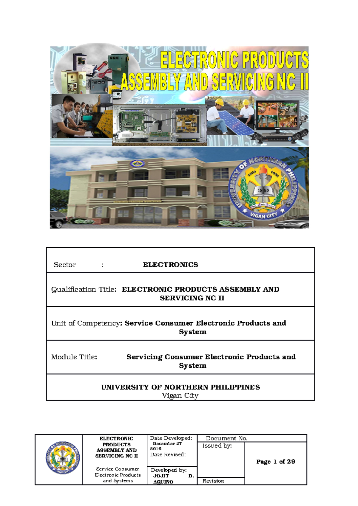 Electronic Products Assembly and Servicing NC II - Learning Materials ...