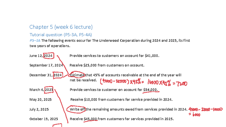 Week 8 Tutorial Questions: Underwood Corp. Transactions Analysis - Studocu