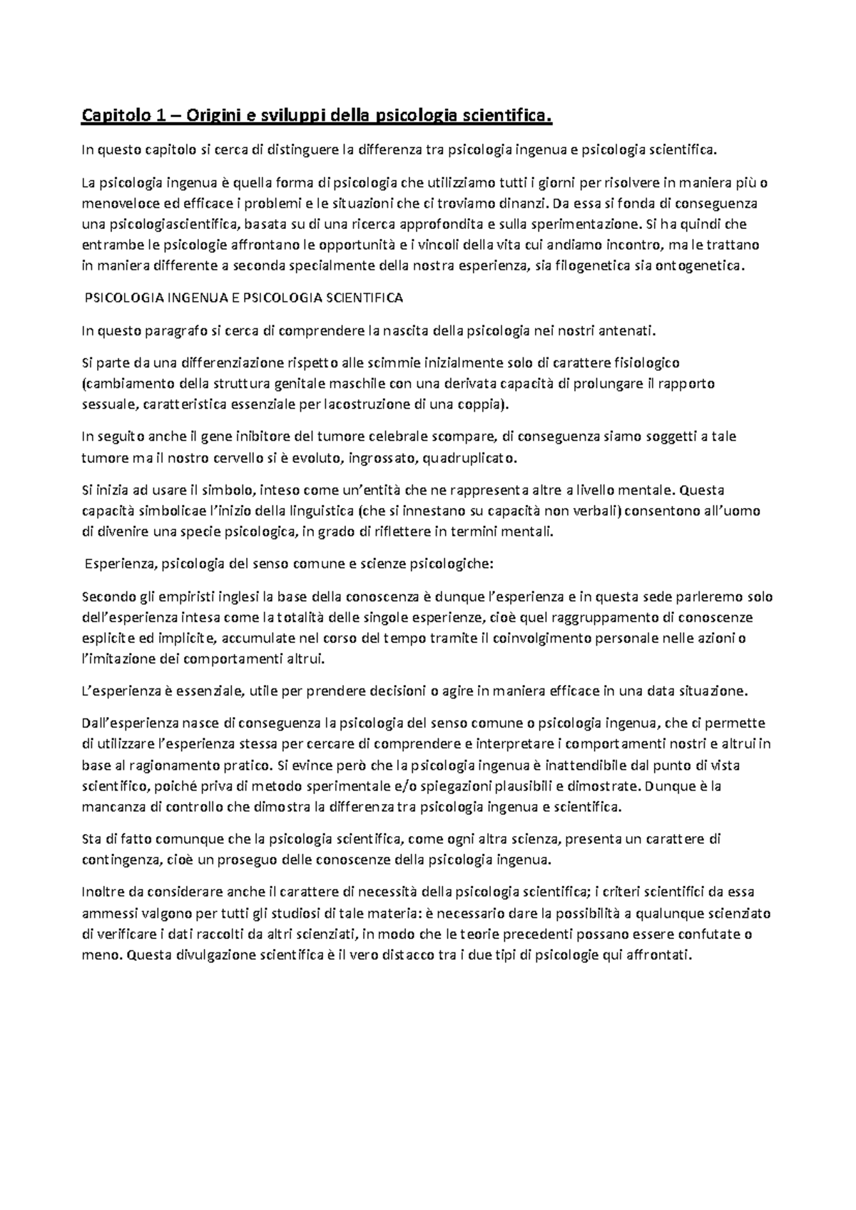 RIASSUNTO cap 1 2 ANOLLI - Warning: TT: undefined function: 32 Warning: TT: undefined function ...