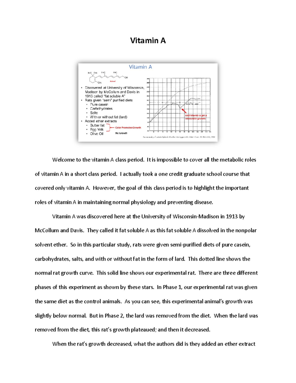 Vitamin A Metabolism: Its Essential Role in Vision & Development (NUTR ...