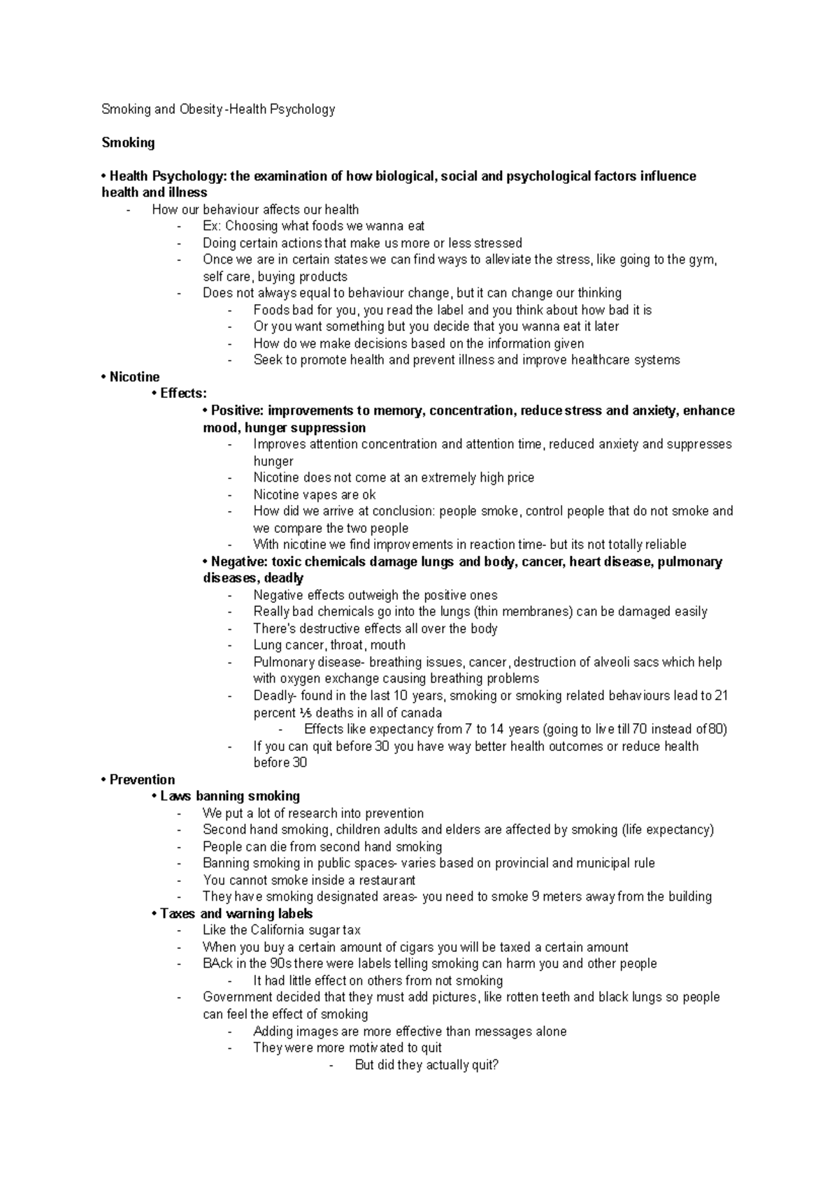 Lecture 17: Health, Stress, and Coping in Smoking & Obesity Psychology ...
