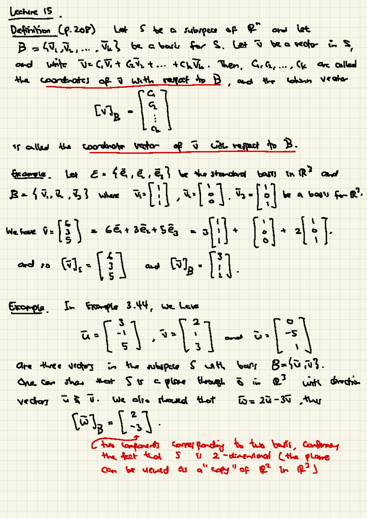 Lecture-15 - Lecture notes - are15. Dion (p. 208) Let S be a subspace ...