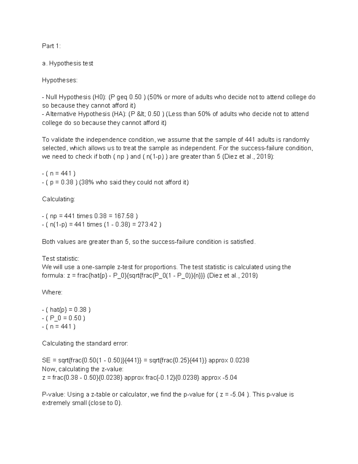 Stat Inf Assignment 2: Hypothesis Testing & Confidence Intervals - Studocu
