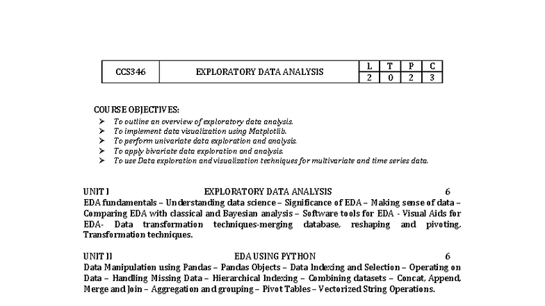CCS346 EDA Unit 1 - Exploratory Data Analysis Notes - Studocu