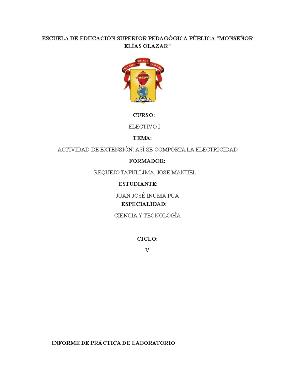 Informe de Práctica de Laboratorio: Circuitos Eléctricos DC - Electivo ...