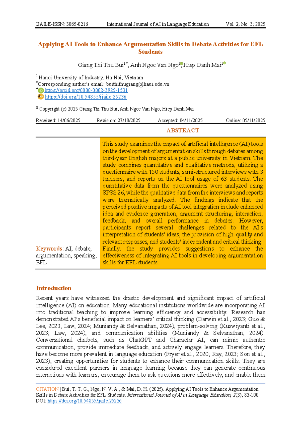 Enhancing EFL Argumentation Skills through AI Tools in Debate ...