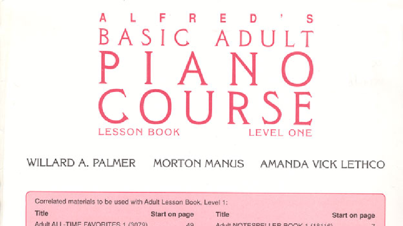Alfred's Basic Adult Piano Course Level 1: Comprehensive Guide ...