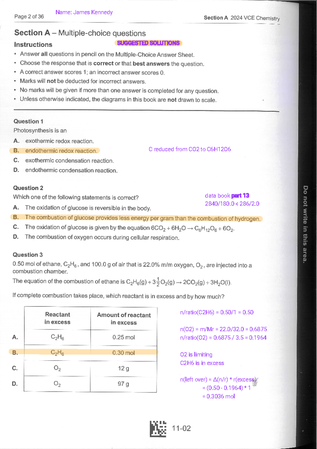 2024 vcaa chemistry exam solutions by james kennedy 1 - Page 2 of 36 ...