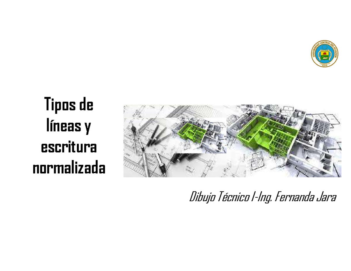 Clase 2 Dibujo Técnico 1 (Tipos de Líneas y Escritura Normalizada) (2 ...