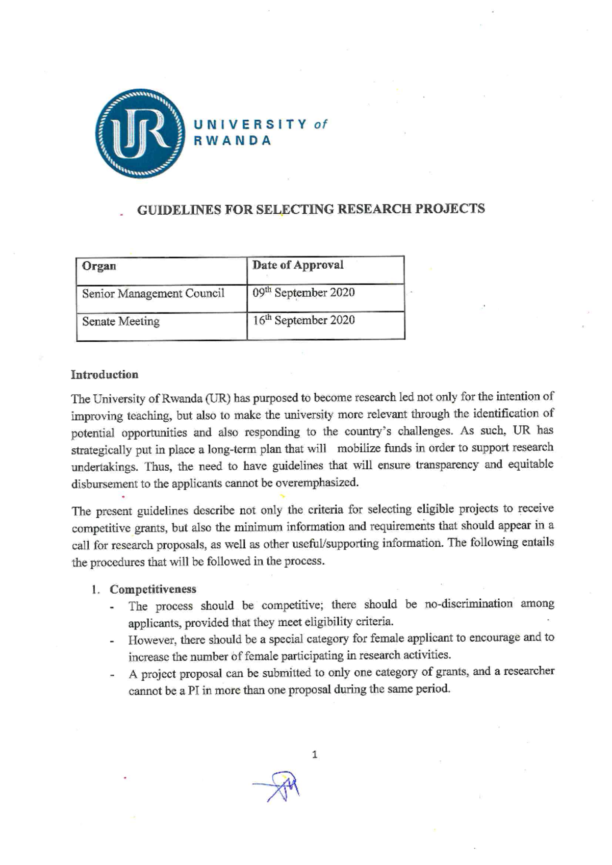 UR Research Project Selection Guidelines: Criteria & Procedures - Studocu