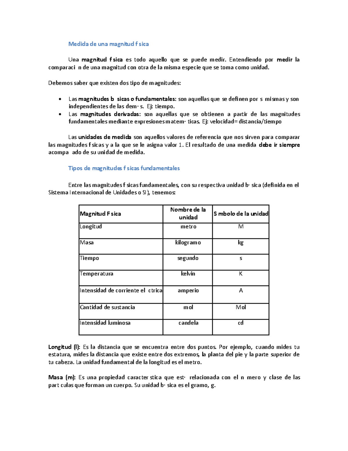 Clase 1: Medidas Físicas y Tipos de Magnitudes en Física - Studocu
