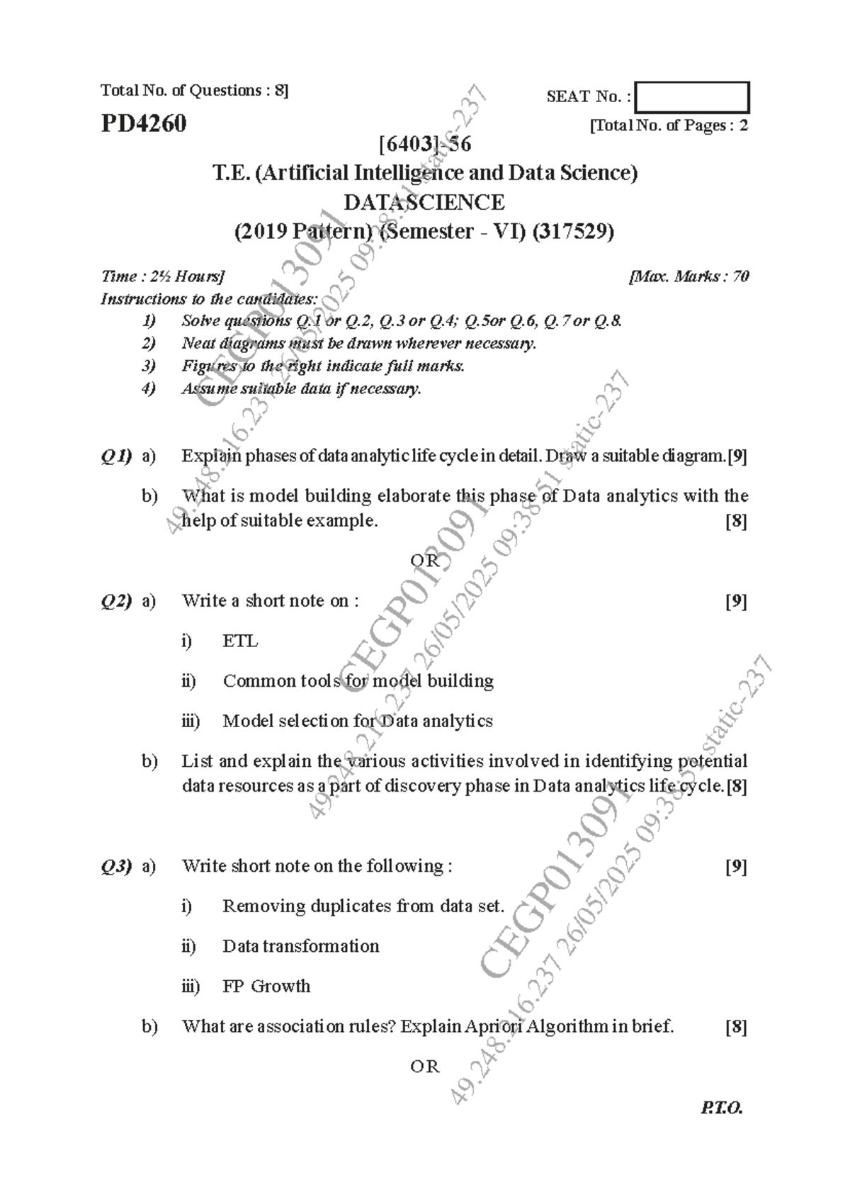 May Jun 2025 - Data Science Exam Questions (317529) - Studocu