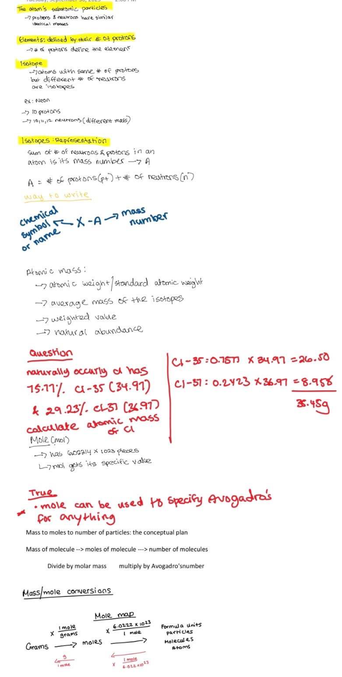Isotopes and Atomic Mass: Chem Notes for Course Code CHEM101 - Studocu