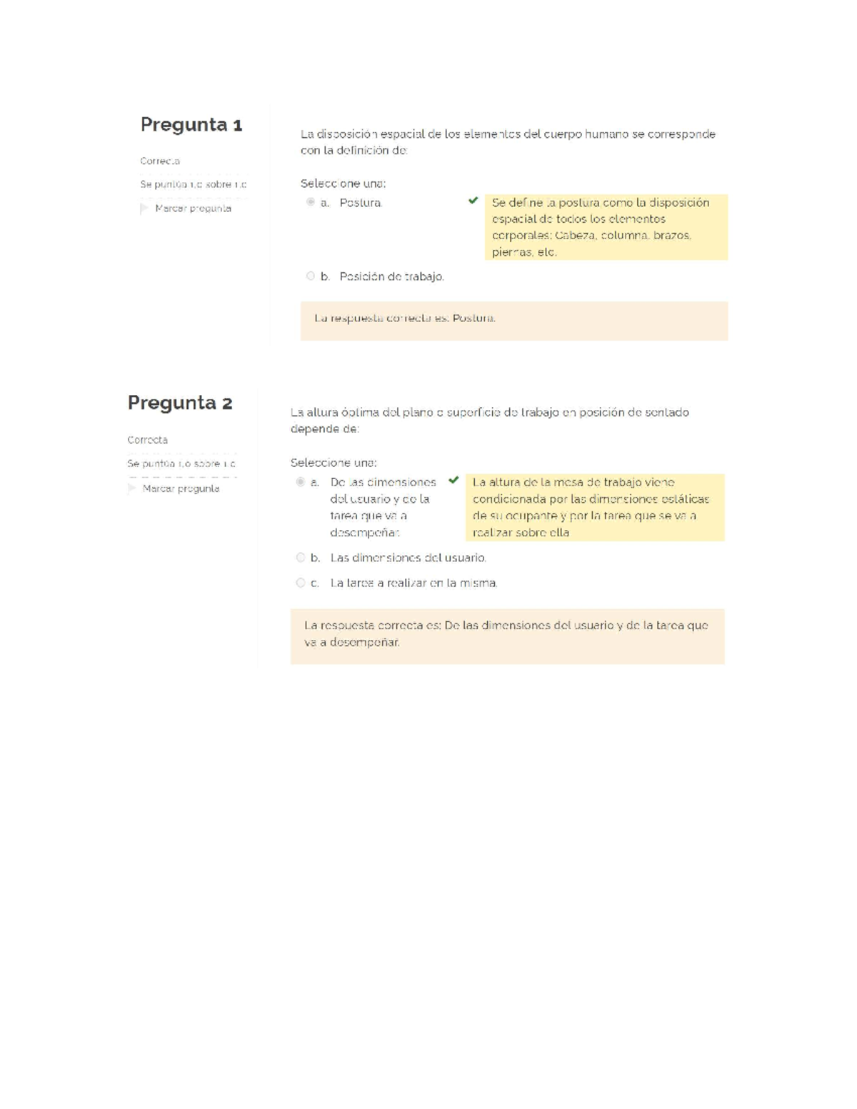 QUIZ Diseño de Puesto de Trabajo: Preguntas y Respuestas Clave - Studocu