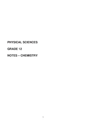Physical Sciences Grade 12 Notes - PHYSICAL SCIENCES GRADE 12 NOTES ...
