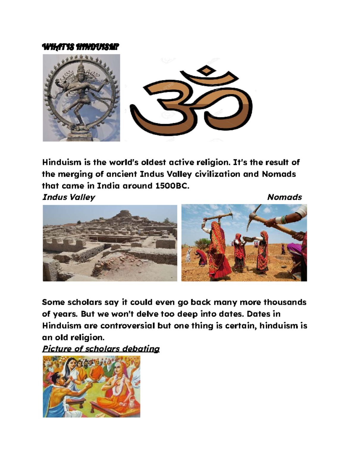 HIND 101: Understanding the Basics of Hinduism and Its Practices - Studocu