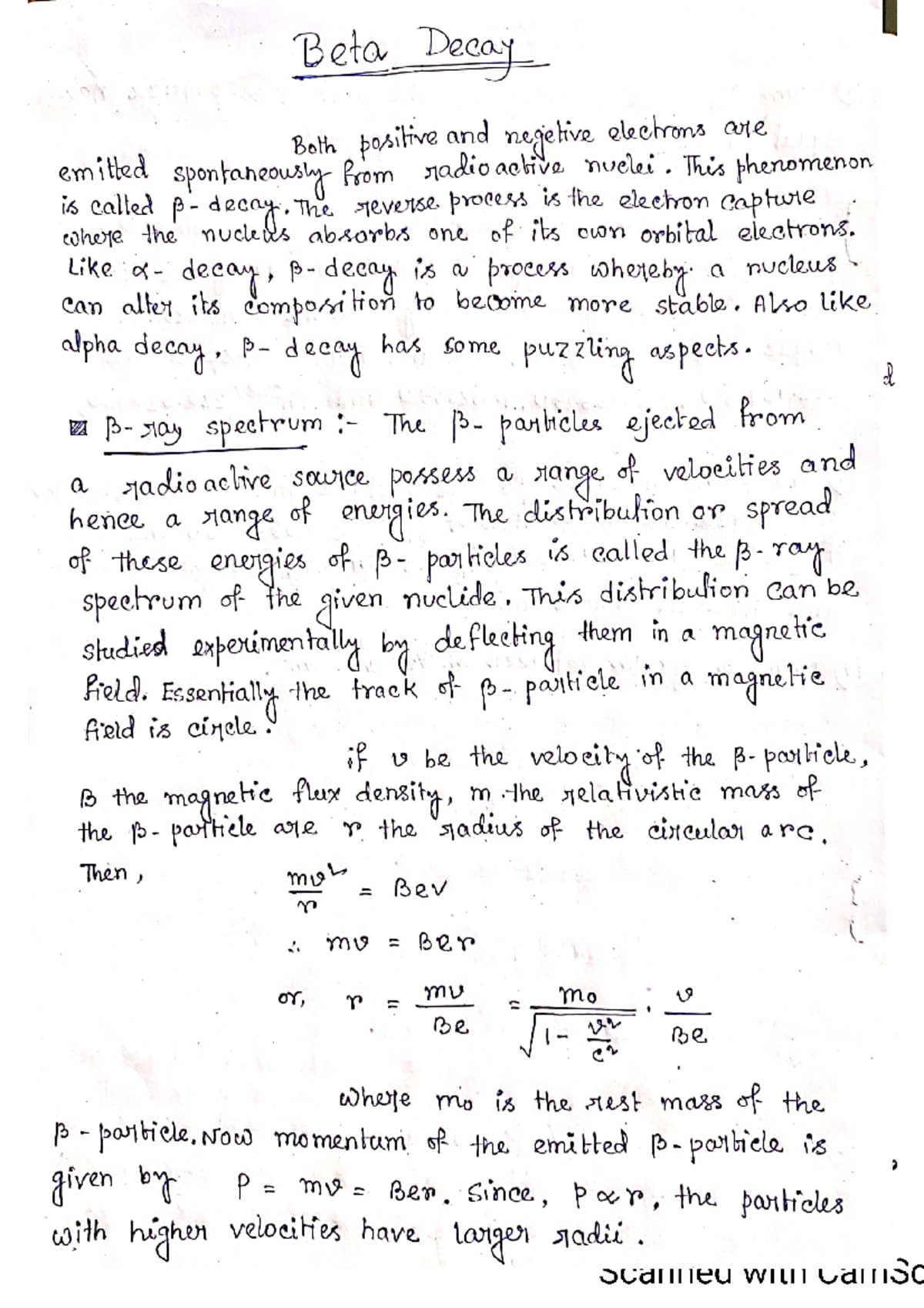 Nuclear Physics: Beta and Gamma Decay Overview (Course Code: NUC-101 ...