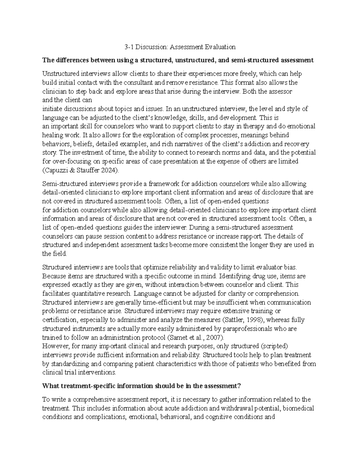 3-1 Discussion Assessment Evaluation-0 - This format also allows the ...
