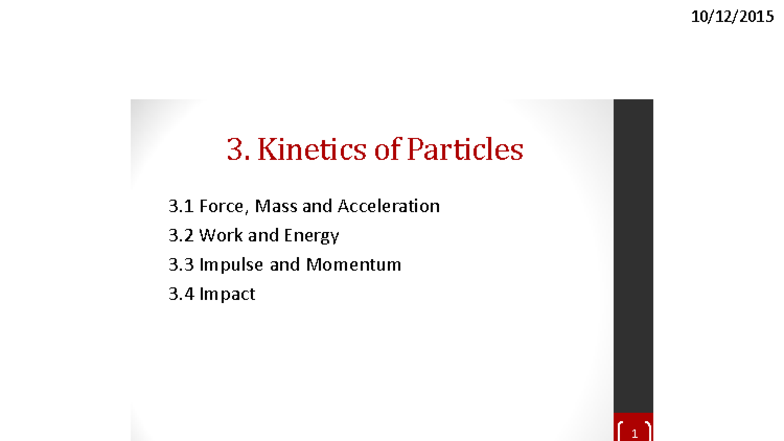 3. Kinetics of Particles: Concepts and Solutions - Studocu