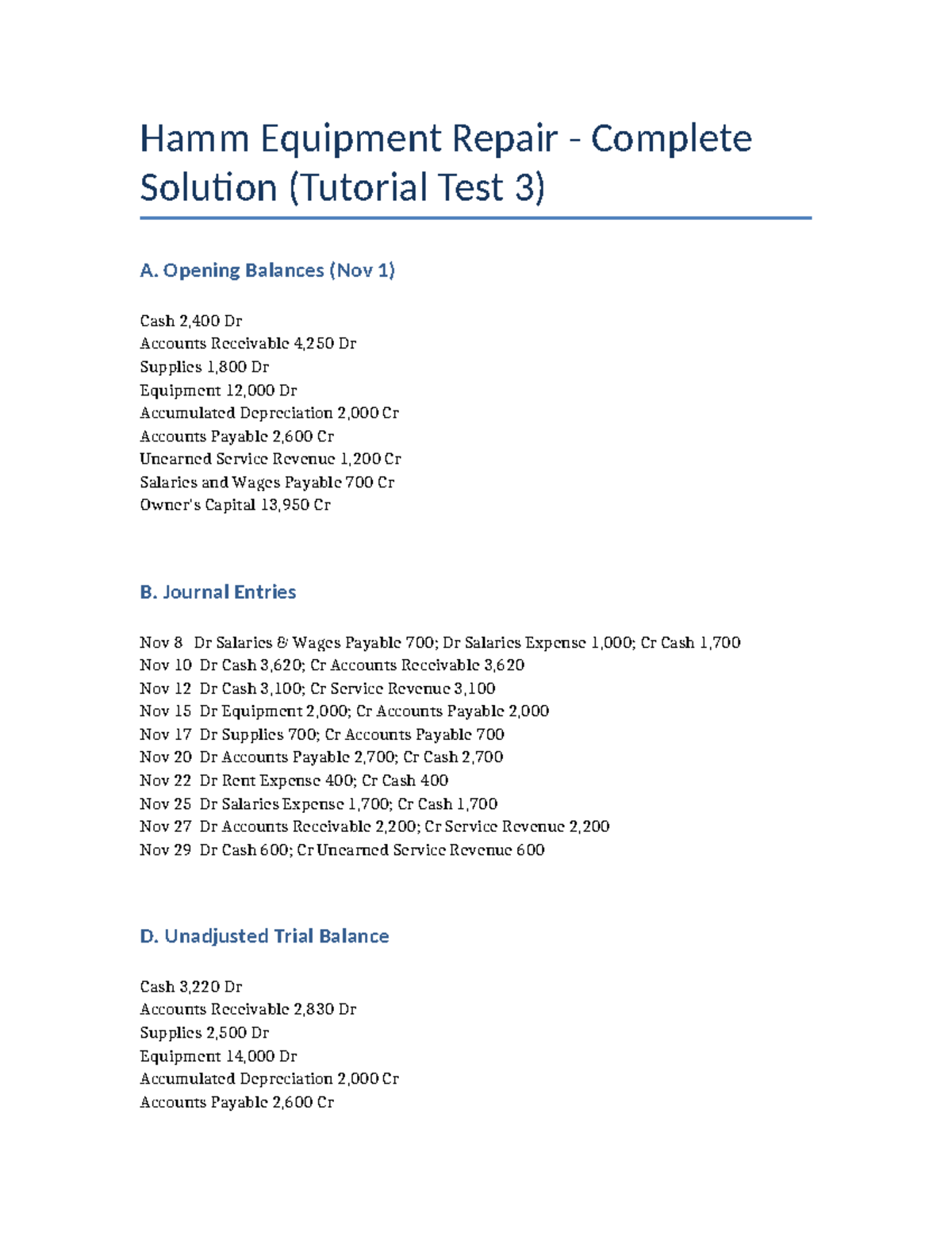 Hamm Equipment Repair Tutorial Test 3: Complete Solution Guide - Studocu