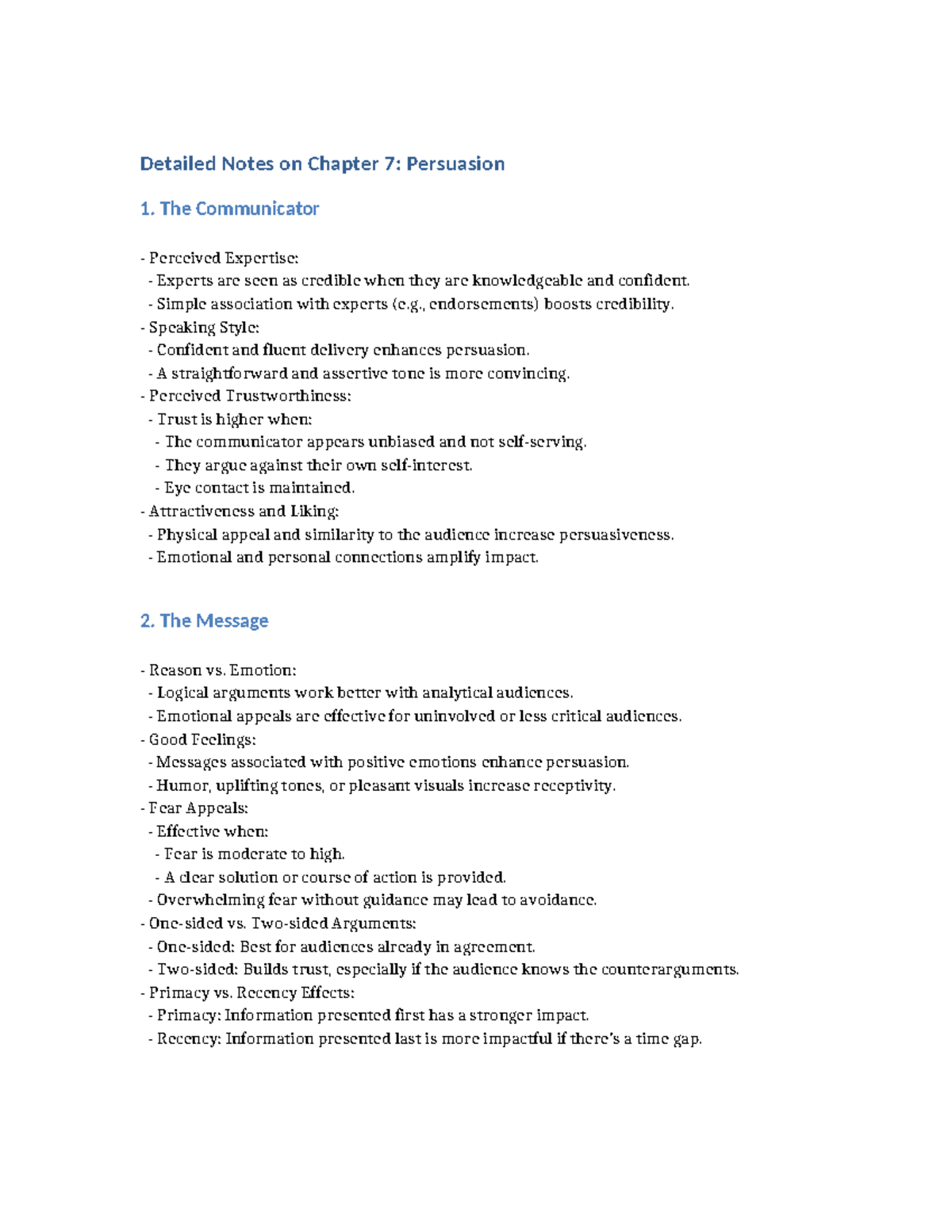 Chapters 7 & 8 Notes - Persuasion Principles & Group Dynamics - Studocu