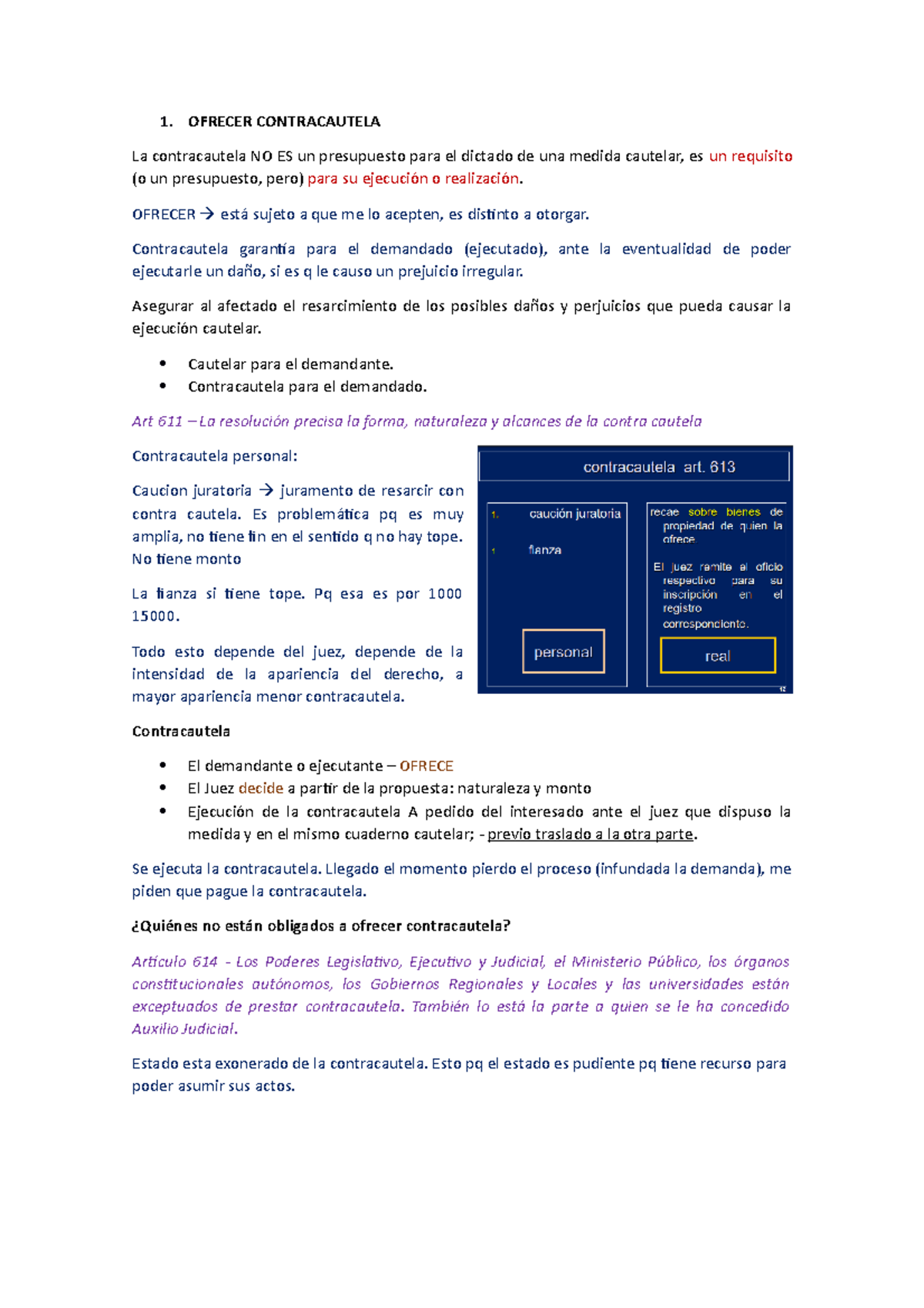 Contracautela: Conceptos y Aplicaciones Jurídicas Importantes - Studocu