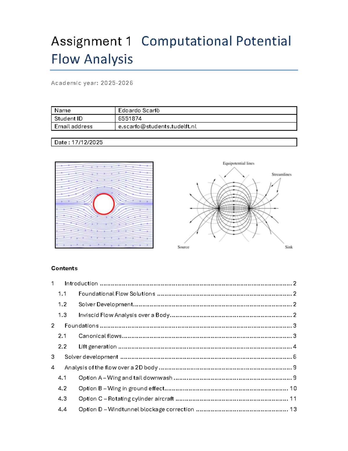 AE4130 22 Assignment 1: Computational Potential Flow Analysis - Studeersnel