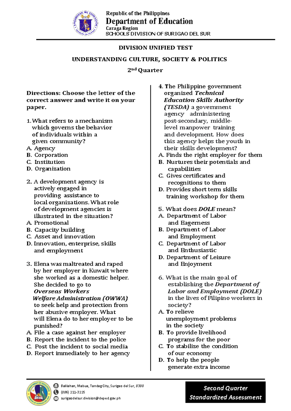 TQ UCSP 12 Final Exam - Understanding Culture, Society & Politics Quiz ...