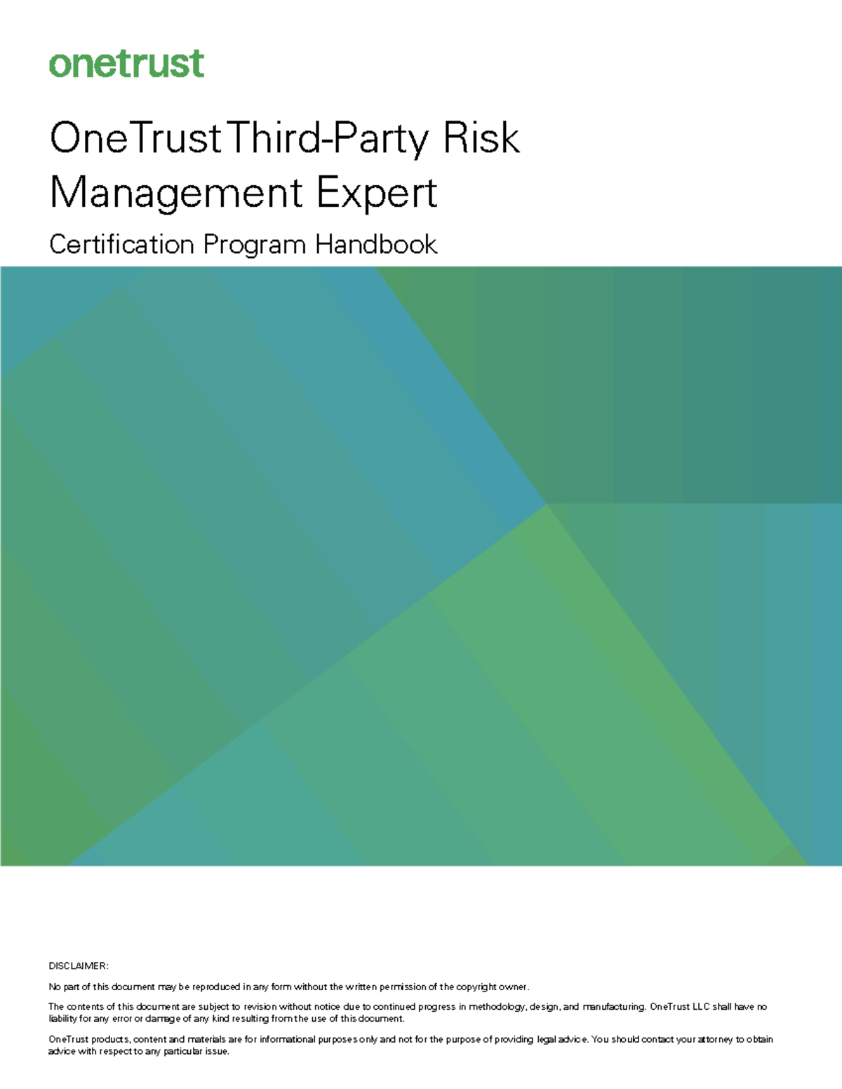 OneTrust Risk Management Expert Certification Program Handbook 202405 - Studocu