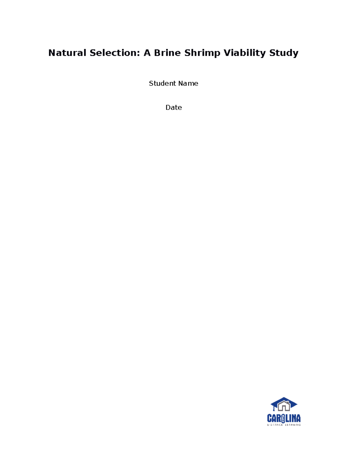 Module 5 Lab Report: Brine Shrimp Viability & Natural Selection - Studocu