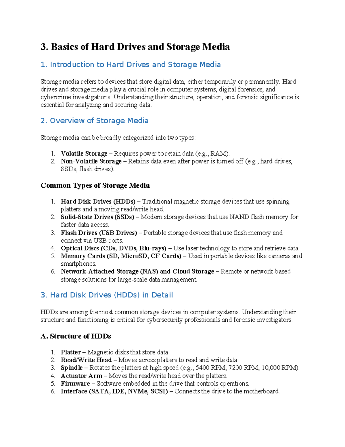 3. Basics of Hard Drives and Storage Media - Computer Memory Types - Studocu