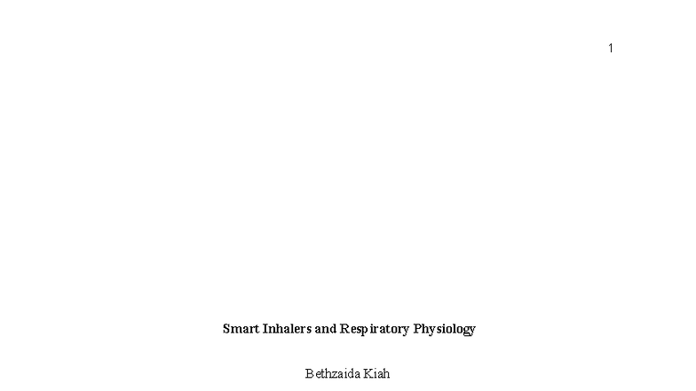 Smart Inhalers & Respiratory Physiology: Insights for BIO 336 - Studocu