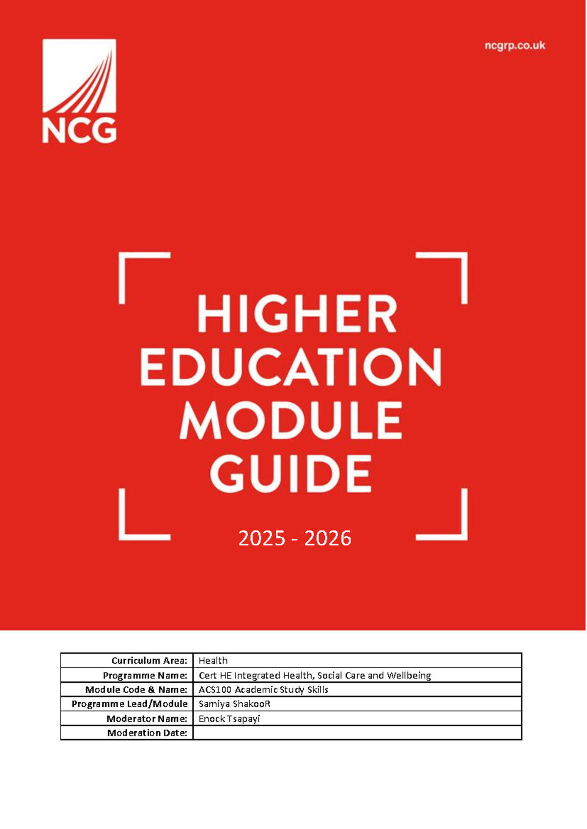 ACS100 Academic Study Skills Module Guide 2026: Overview & Assessment ...