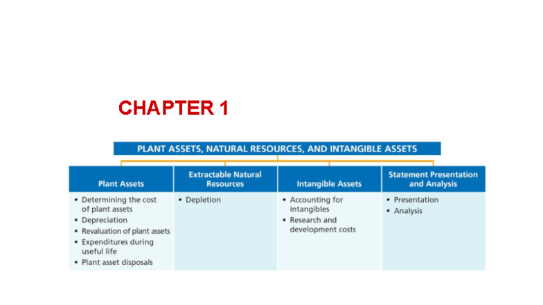 CHAPTER 1 Plant Assets, Natural Resources, and Intangible Assets ...