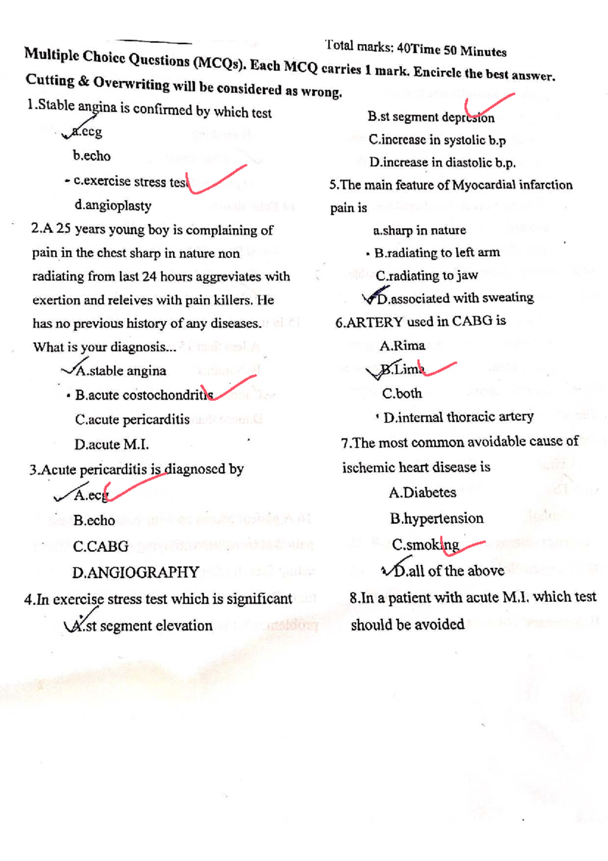 Medicine I Midterm: MCQs and Key Concepts for Effective Revision - Studocu