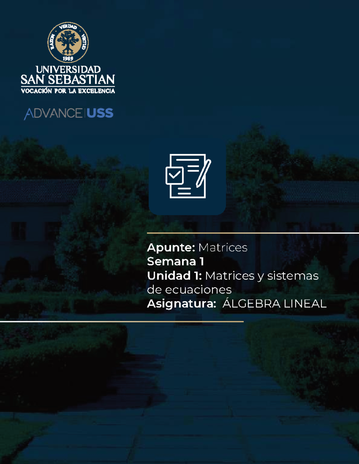 Apuntes de Álgebra Lineal: Matrices y Sistemas (FITO9005 U1 S1) - Studocu
