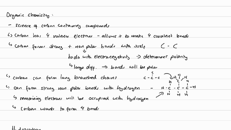 Unit 5 Chem: Organic Chemistry Notes on Carbon Compounds - Studocu