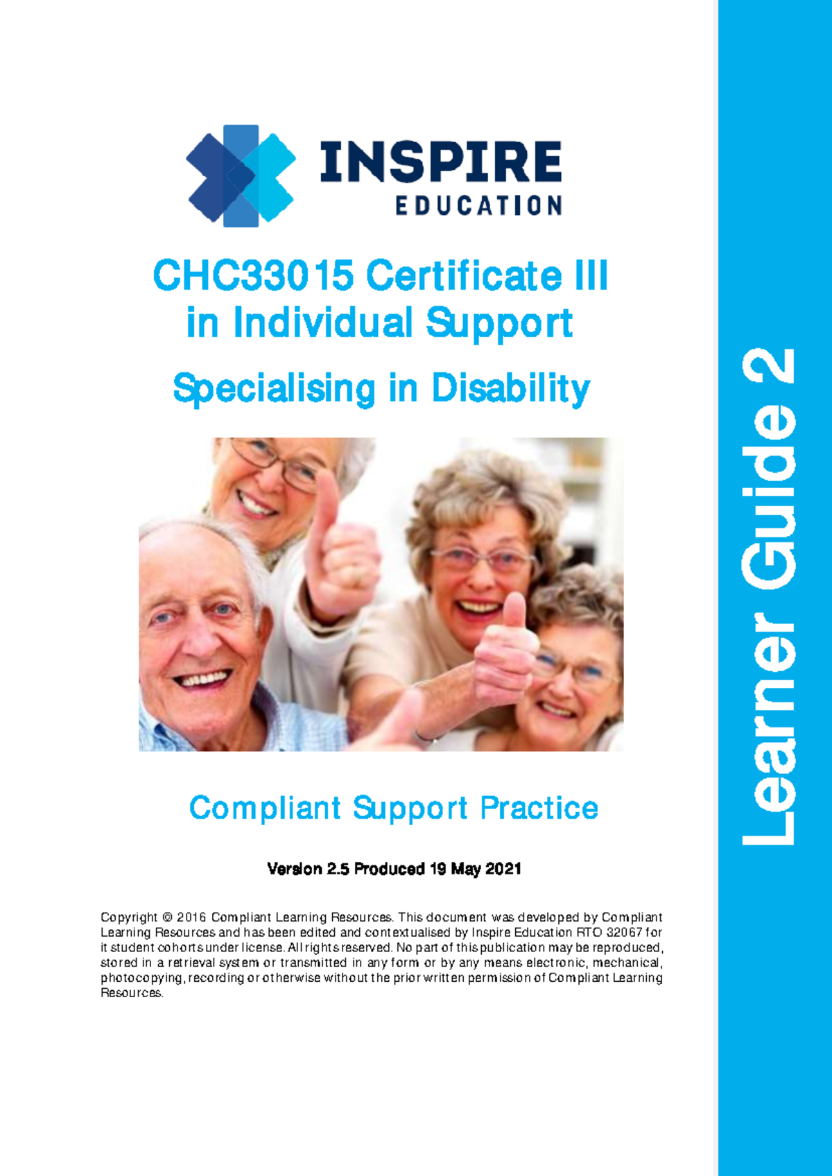CHC33015-DIS-Learner Guide 2: Certificate III in Disability Support ...