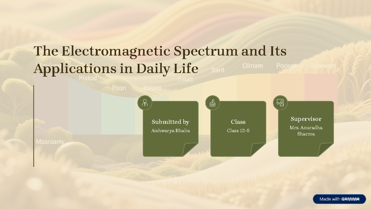 EM Spectrum & Its Daily Life Applications - Class Aishwarya Bhalia ...