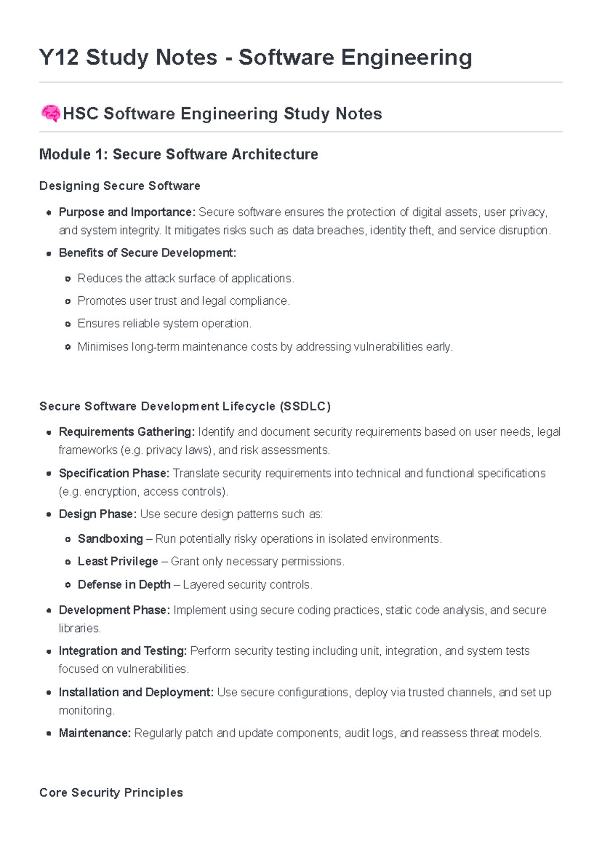 Y12 HSC Study Notes - Software Engineering Overview and Key Concepts ...