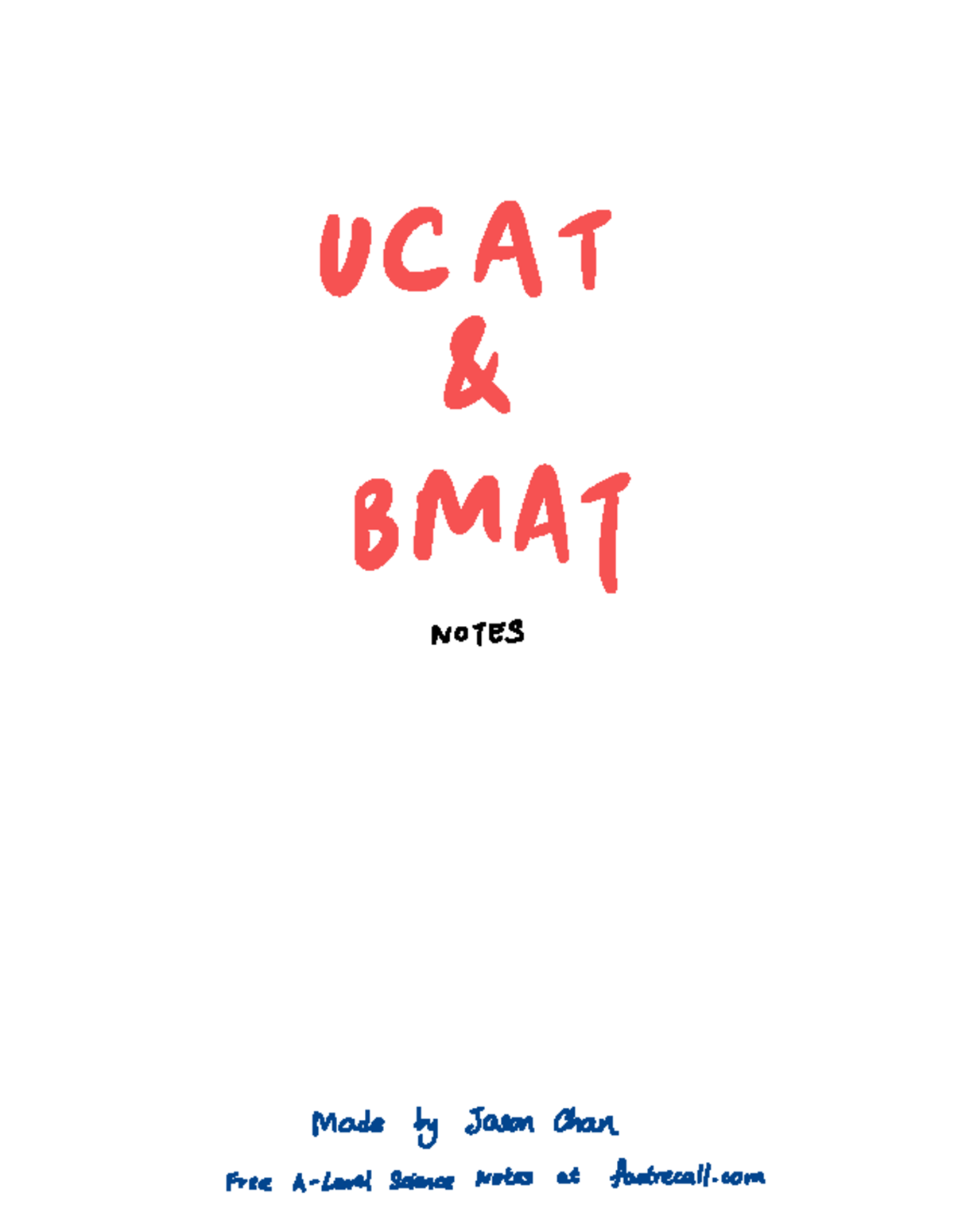 📕UCAT & BMAT - Comprehensive Study Notes for Top Percentile Success ...